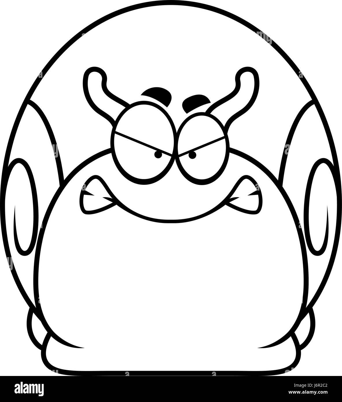 A cartoon illustration of a snail looking angry Stock Vector Image ...