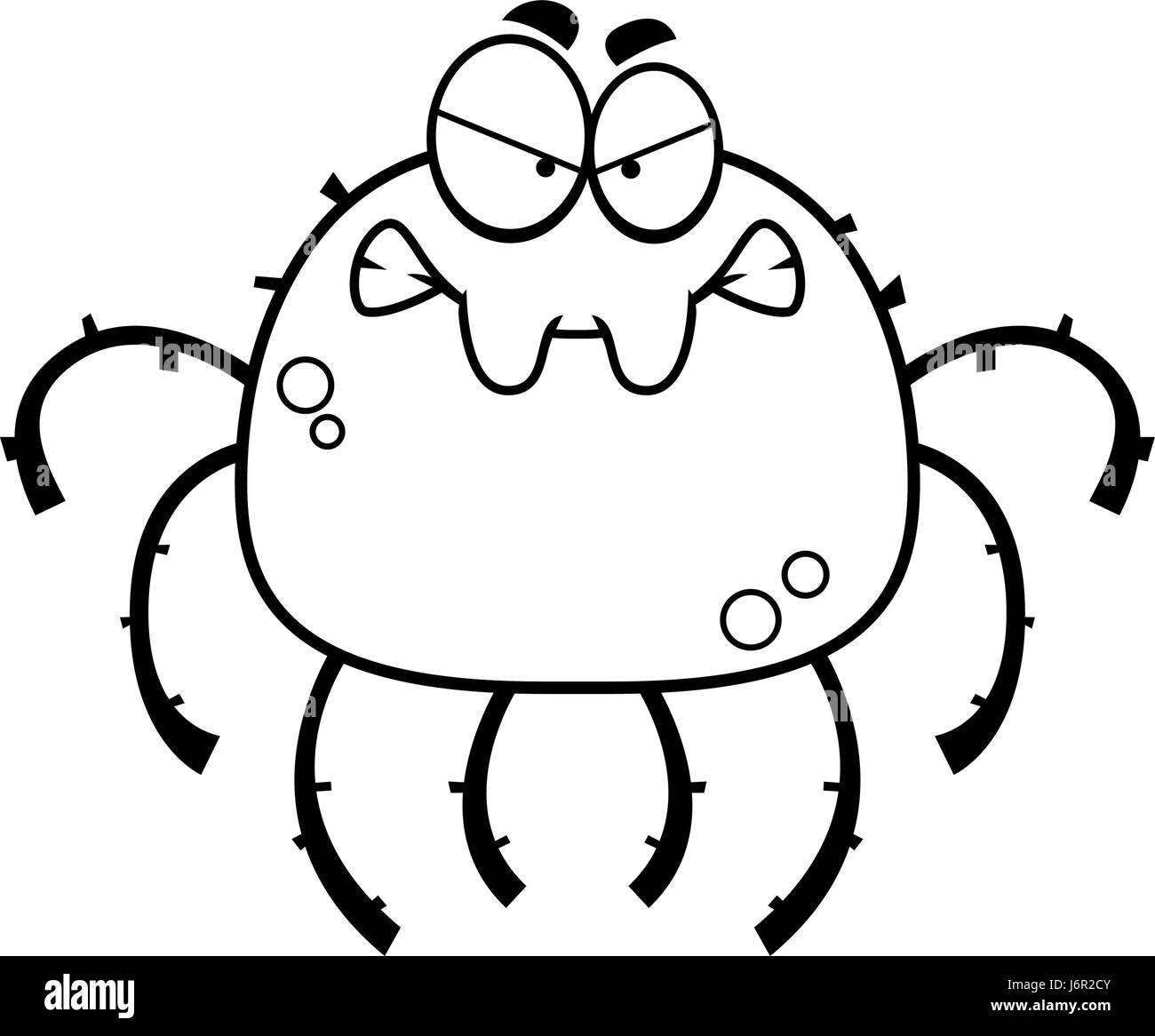 A cartoon illustration of a spider looking angry Stock Vector Image ...
