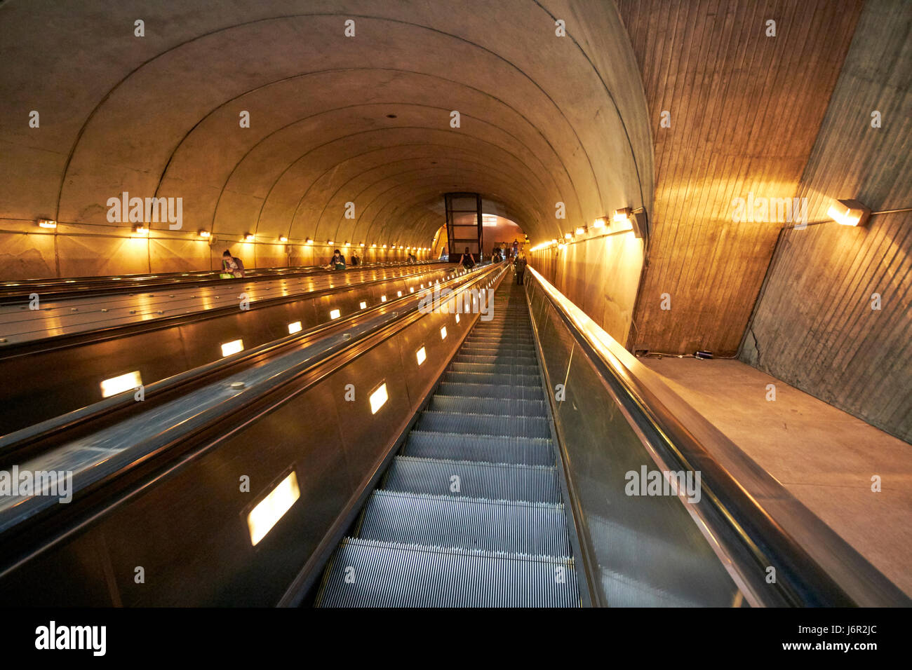 rosslyn deep level escalator metro underground train system Washington ...