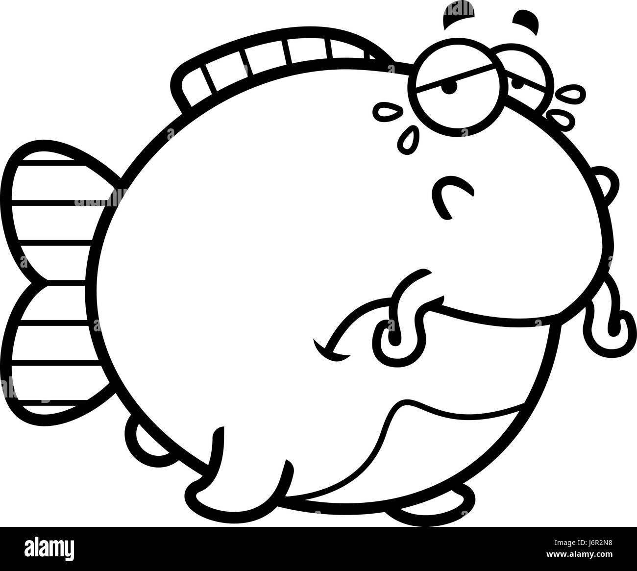 A cartoon illustration of a catfish sad and crying Stock Vector Image ...