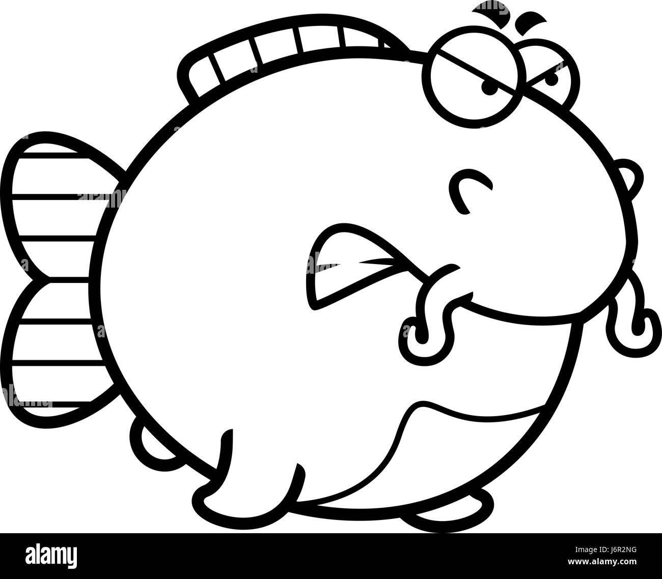 A cartoon illustration of a catfish with an angry expression Stock ...