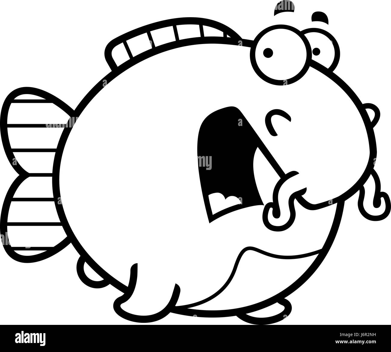 A cartoon illustration of a catfish looking scared Stock Vector Image ...