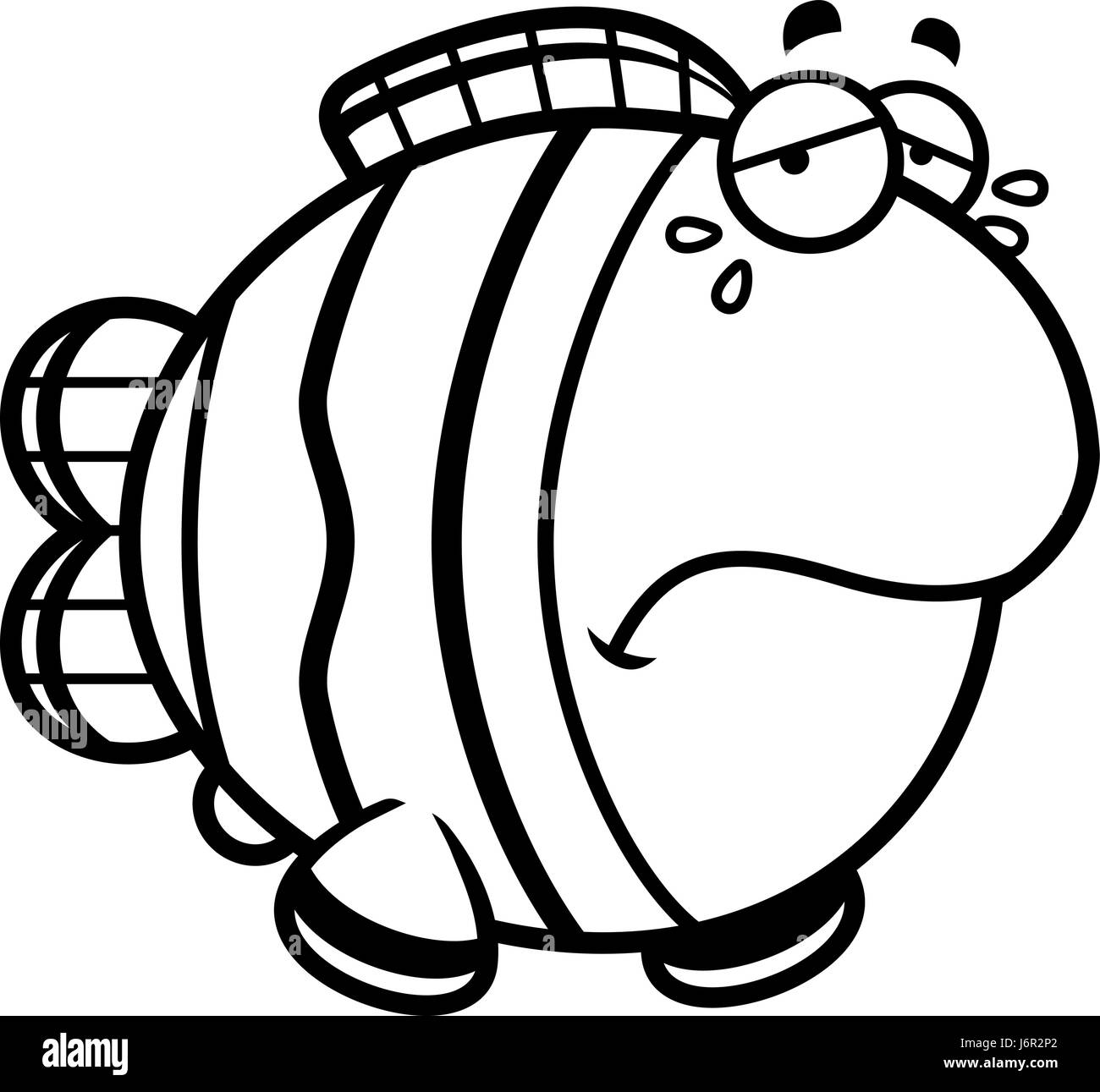 A cartoon illustration of a clownfish sad and crying Stock Vector Image ...
