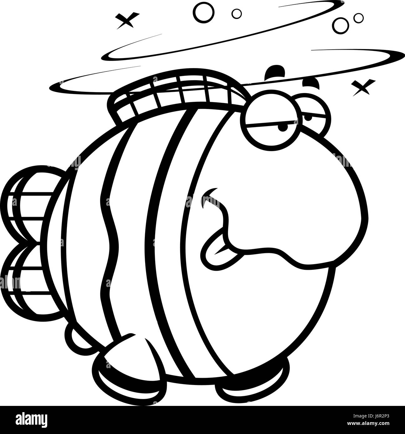 A cartoon illustration of a clownfish looking drunk Stock Vector Image ...