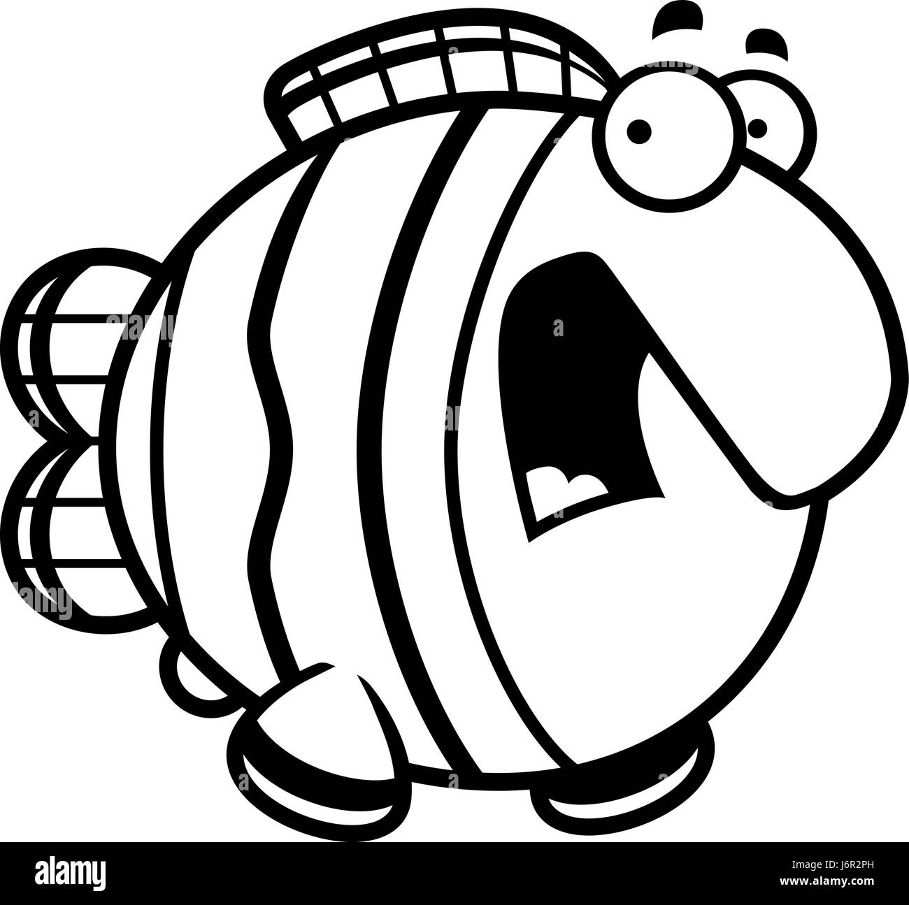 A cartoon illustration of a clownfish looking scared Stock Vector Image ...
