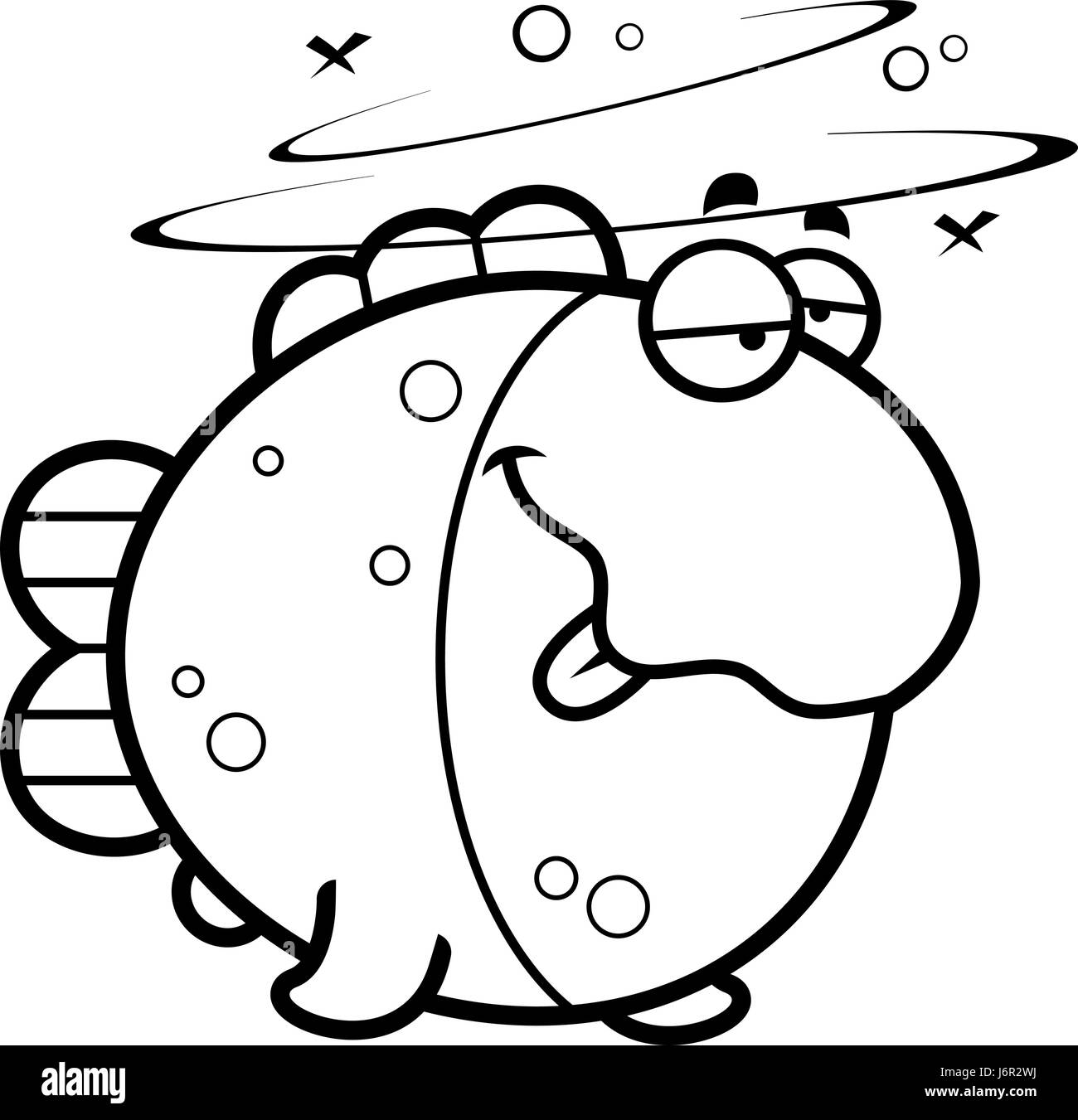 A cartoon illustration of a fish looking drunk Stock Vector Image & Art ...