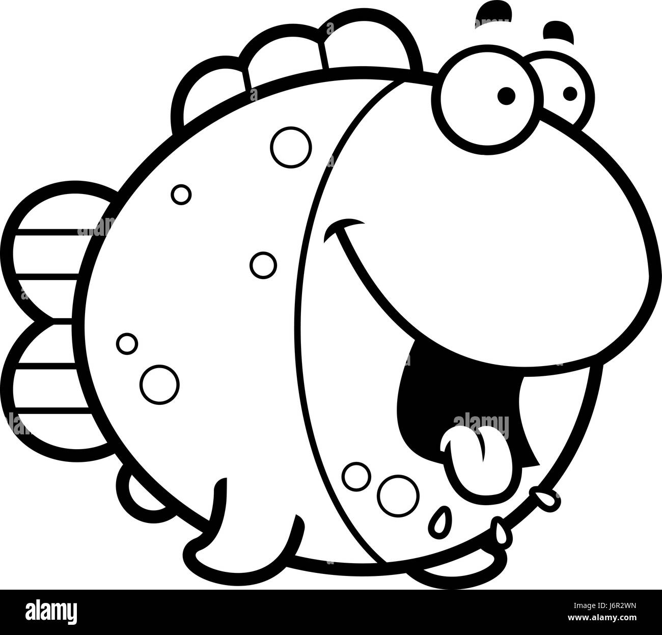 A cartoon illustration of a fish looking hungry Stock Vector Image ...