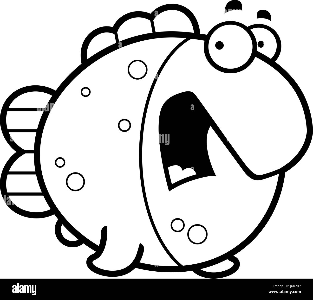 A cartoon illustration of a fish looking scared Stock Vector Image ...