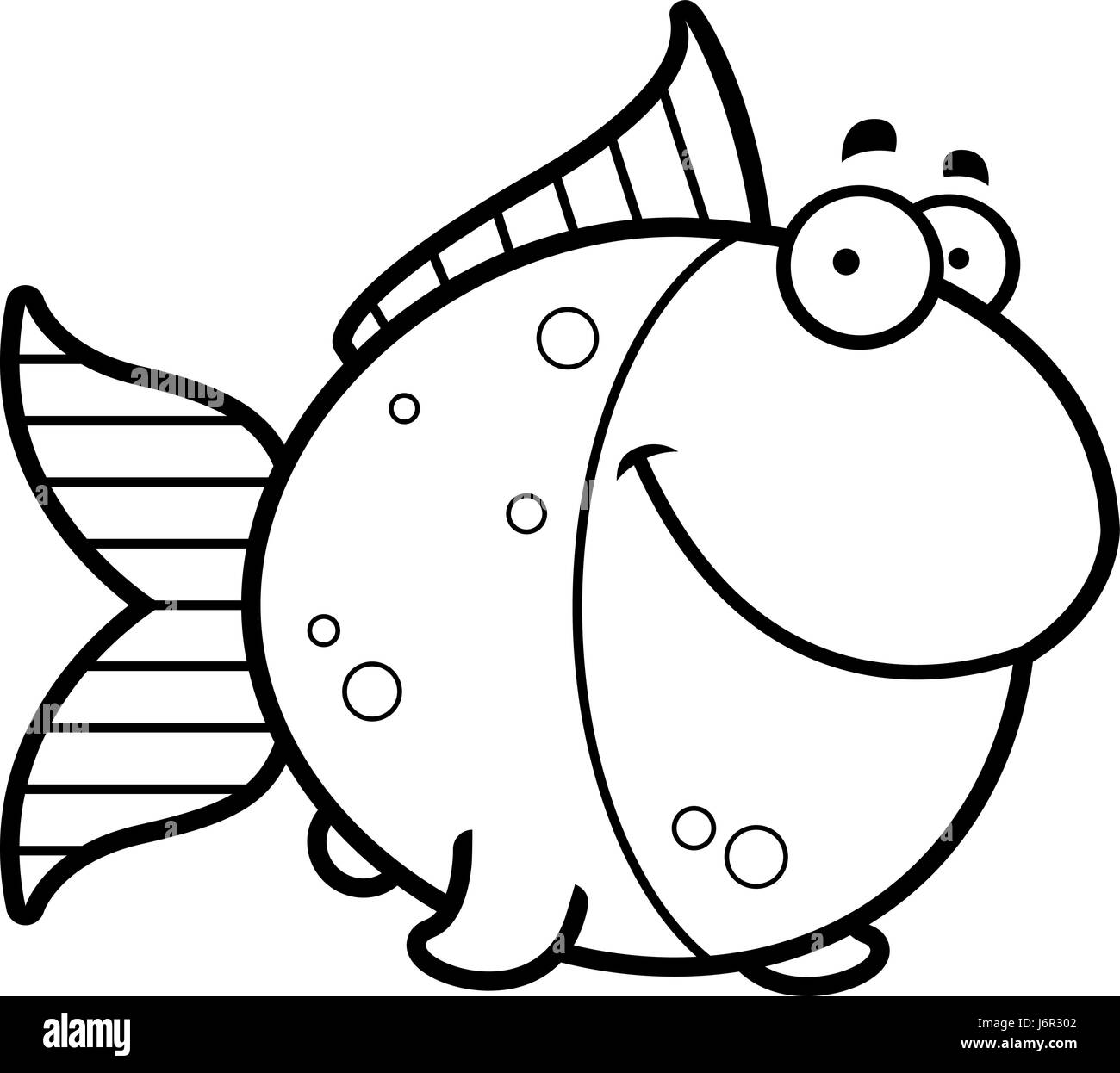 A cartoon illustration of a goldfish happy and smiling Stock Vector ...