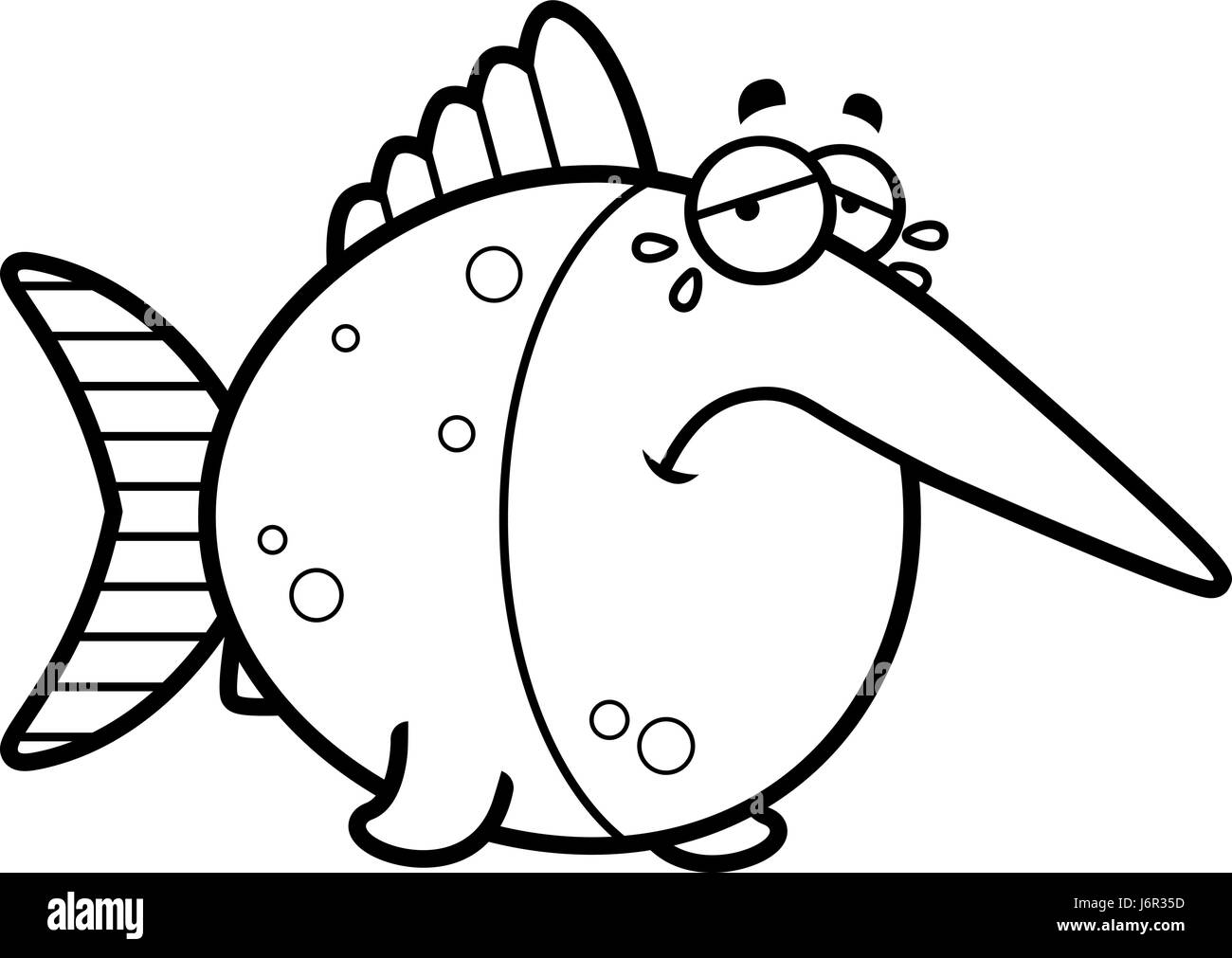 Sad Kid Clipart Black And White Fish