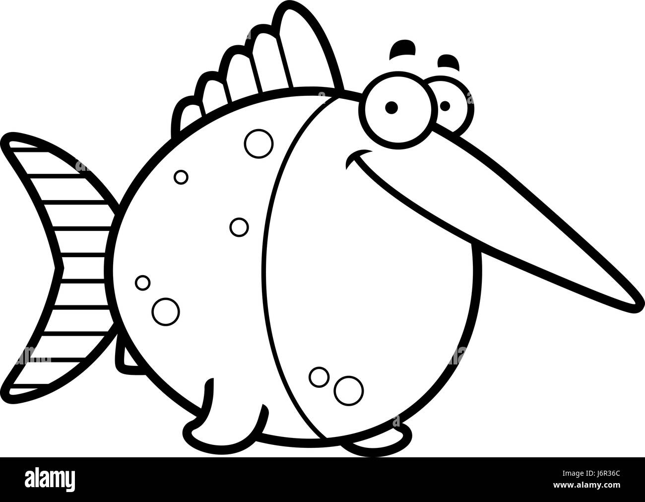 A cartoon illustration of a swordfish happy and smiling Stock Vector ...