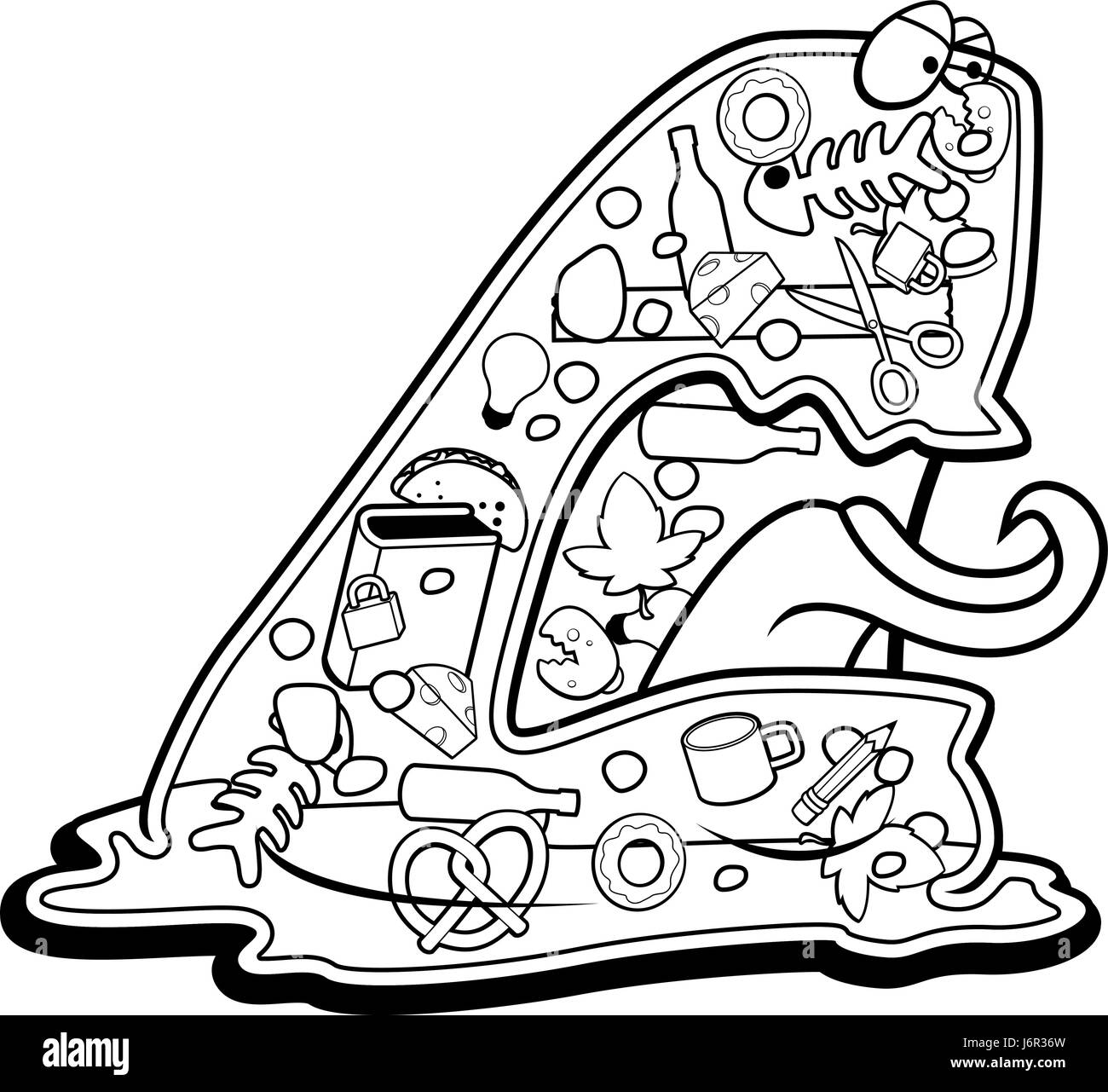 A cartoon garbage monster with an angry expression Stock Vector Image ...