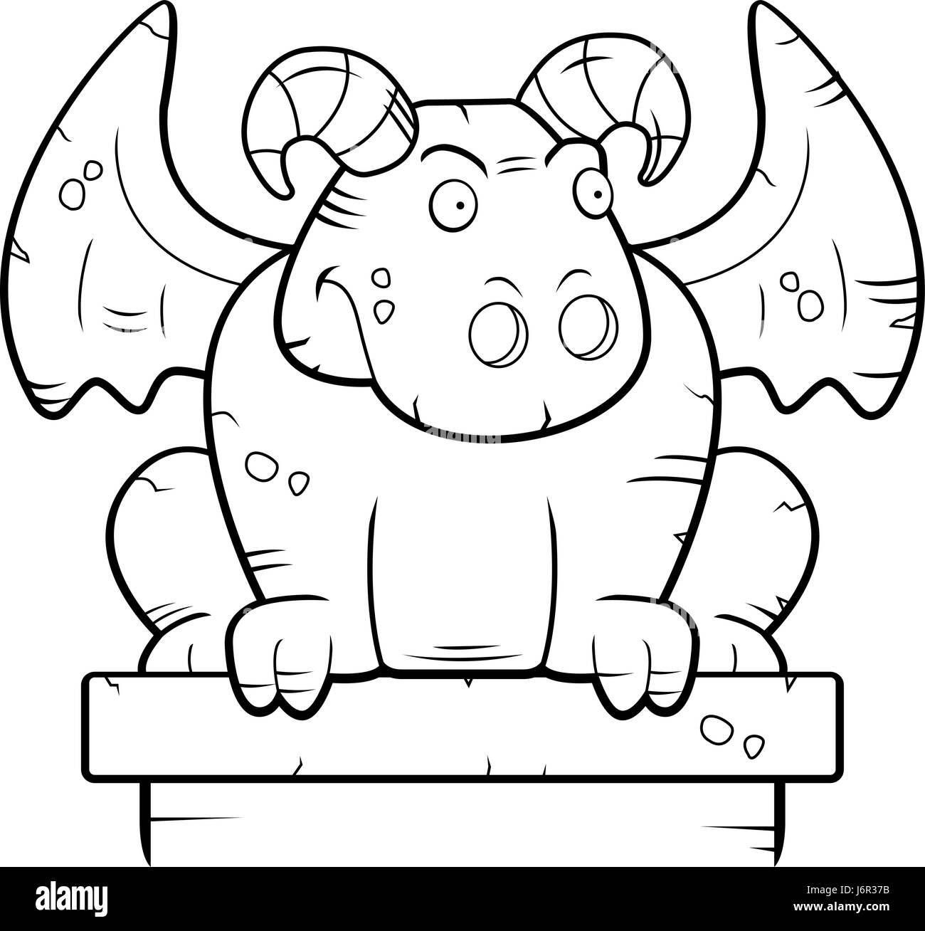 A cartoon stone gargoyle monster perched Stock Vector Image & Art - Alamy