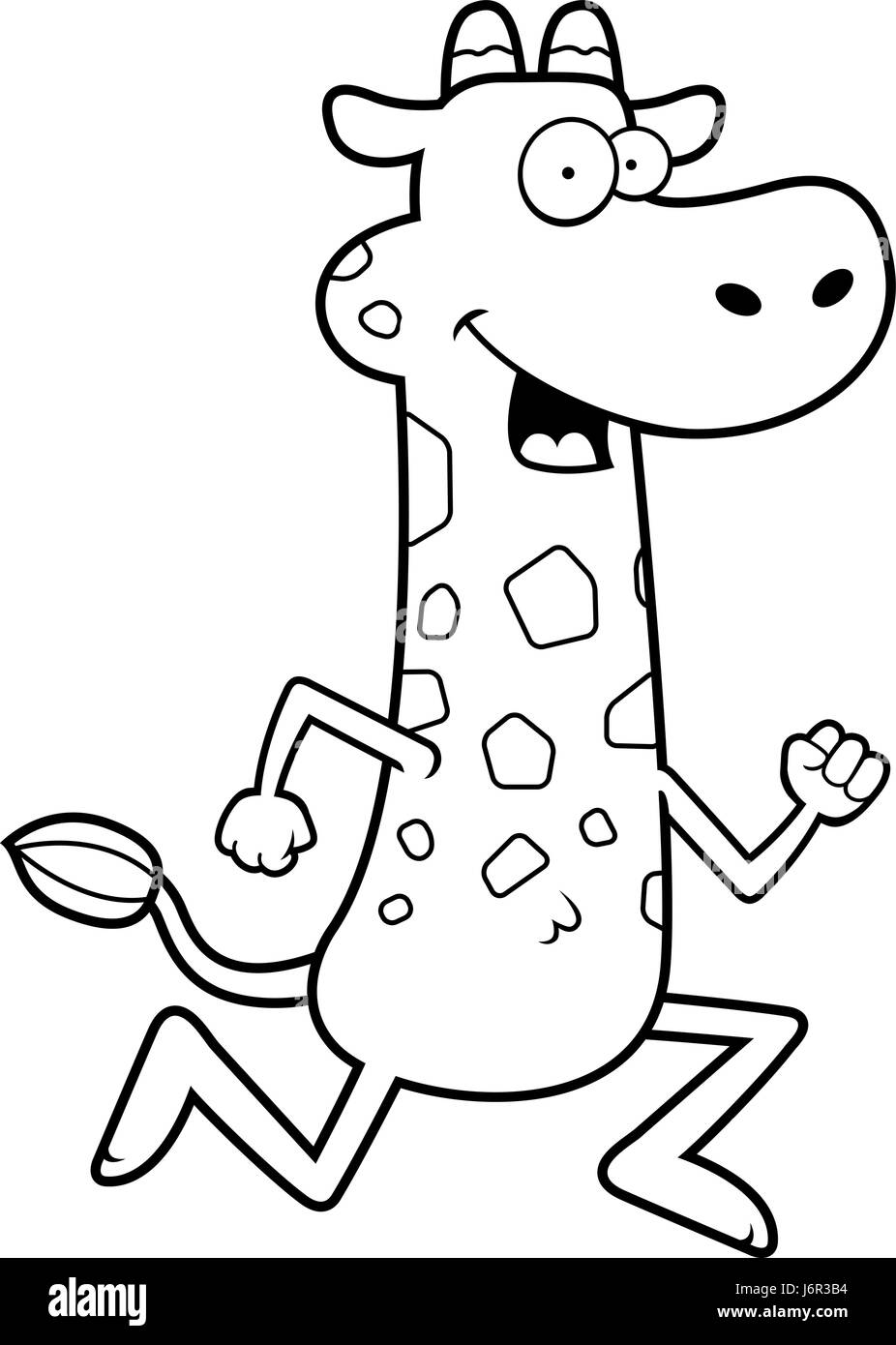 A happy cartoon giraffe running and smiling Stock Vector Image & Art ...