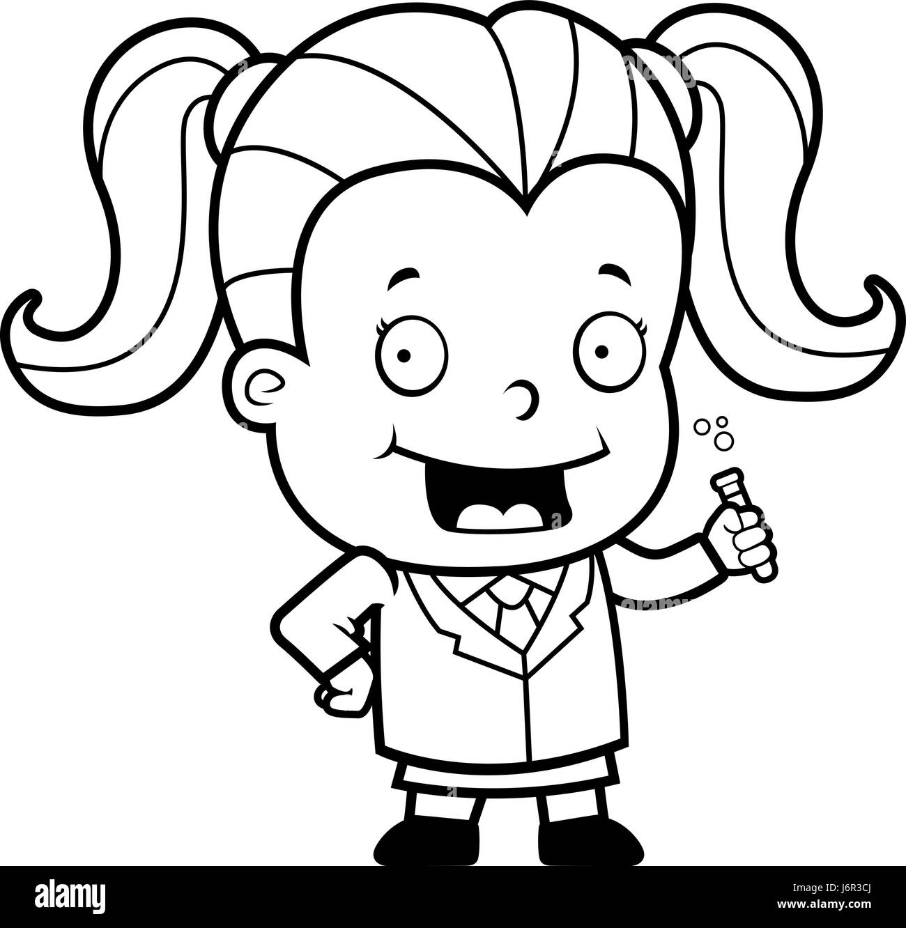 Girl Scientist Drawing