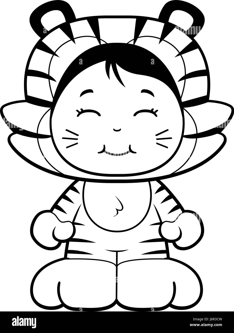 A happy cartoon girl in a tiger costume Stock Vector Image & Art - Alamy
