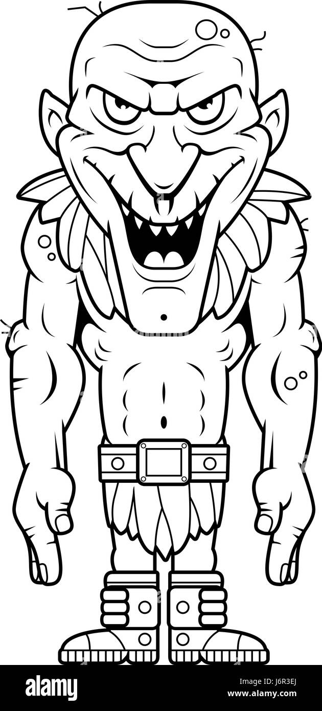 A cartoon illustration of an evil looking goblin Stock Vector Image ...