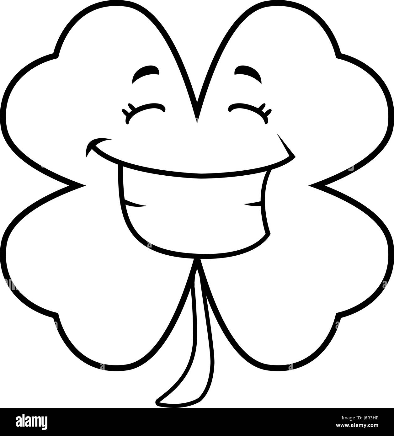A cartoon four leaf clover happy and smiling Stock Vector Image & Art ...
