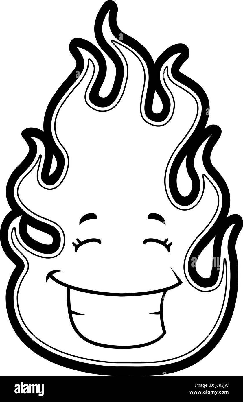 Cartoon red flame smiling happy hi-res stock photography and images - Alamy