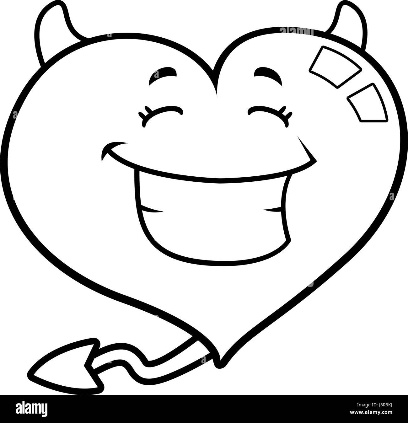A cartoon devil heart smiling and happy Stock Vector Image & Art - Alamy