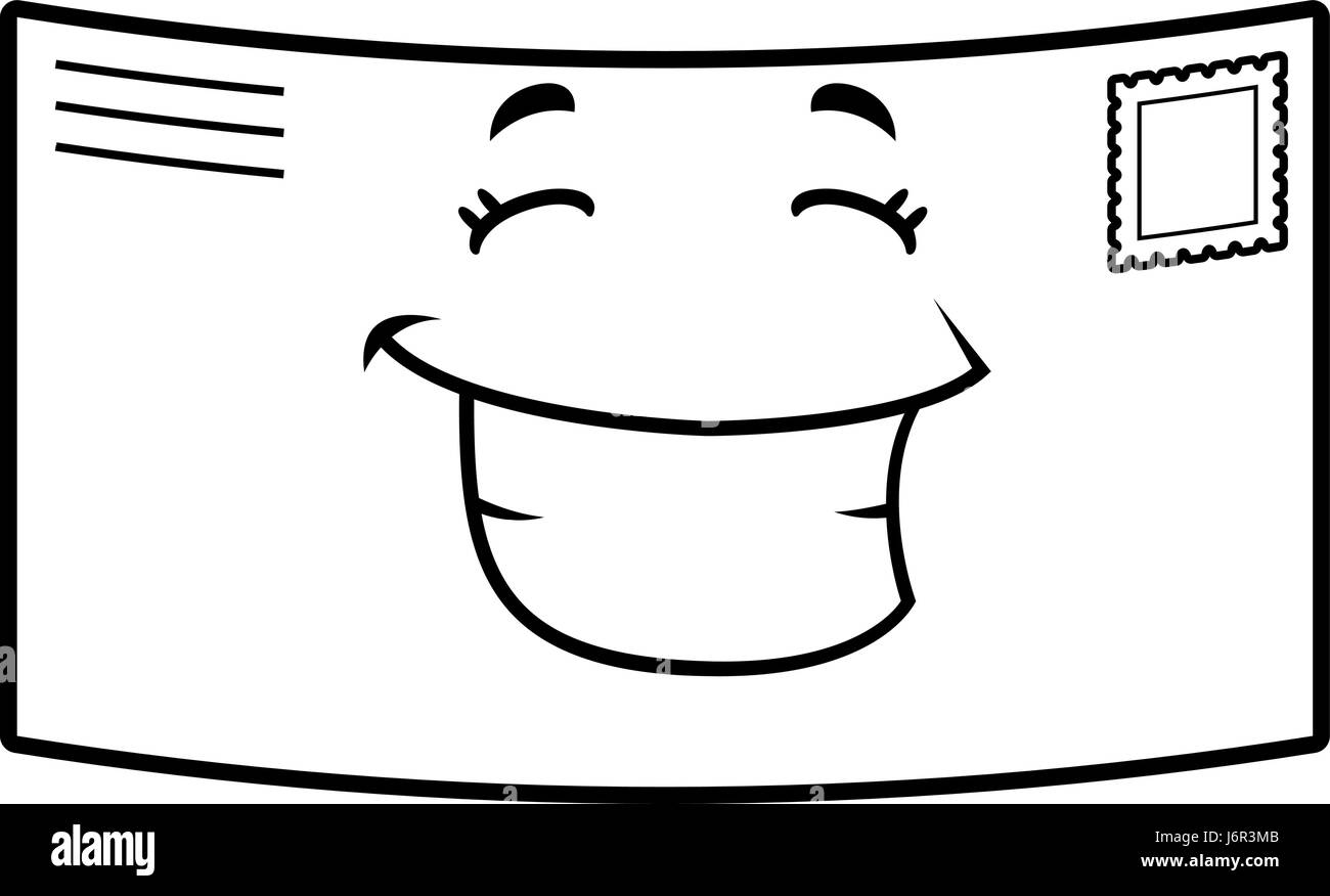 A cartoon stamped letter happy and smiling Stock Vector Image & Art - Alamy