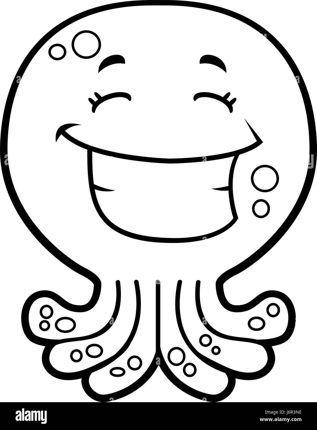 A cartoon pink octopus smiling and happy Stock Vector Image & Art - Alamy