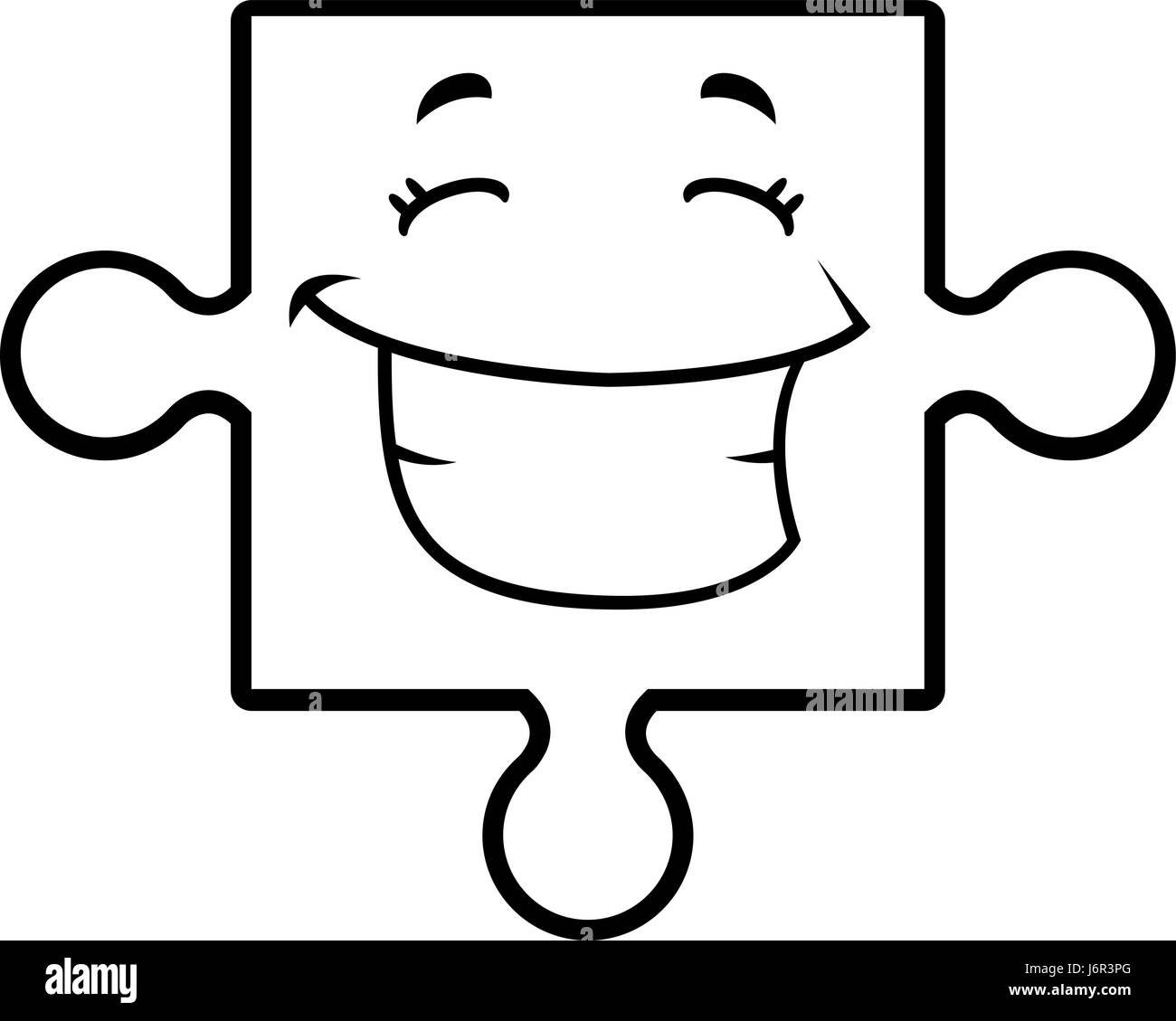 A cartoon puzzle piece smiling and happy Stock Vector Image & Art - Alamy