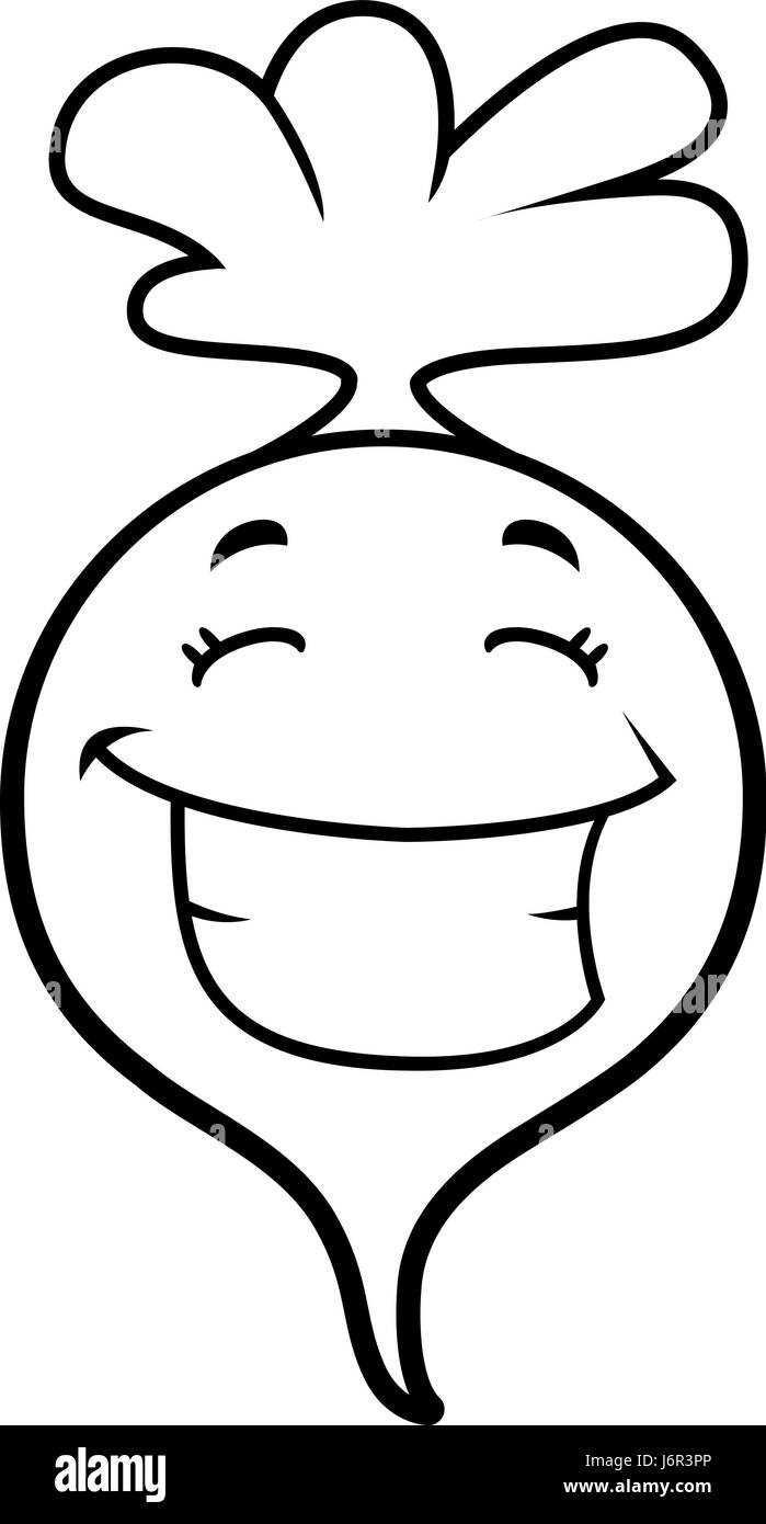 A cartoon illustration of a radish smiling and happy Stock Vector Image ...
