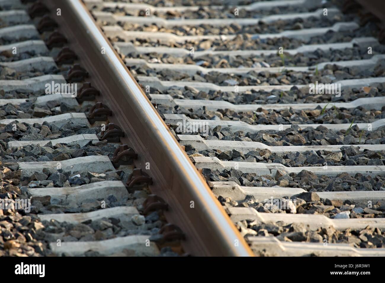 Railway track rail close up Stock Photo - Alamy