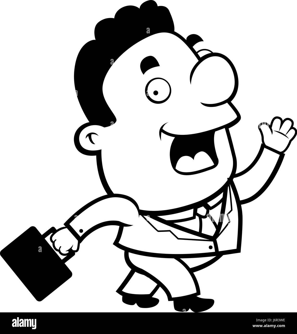 A happy cartoon businessman walking and smiling Stock Vector Image ...