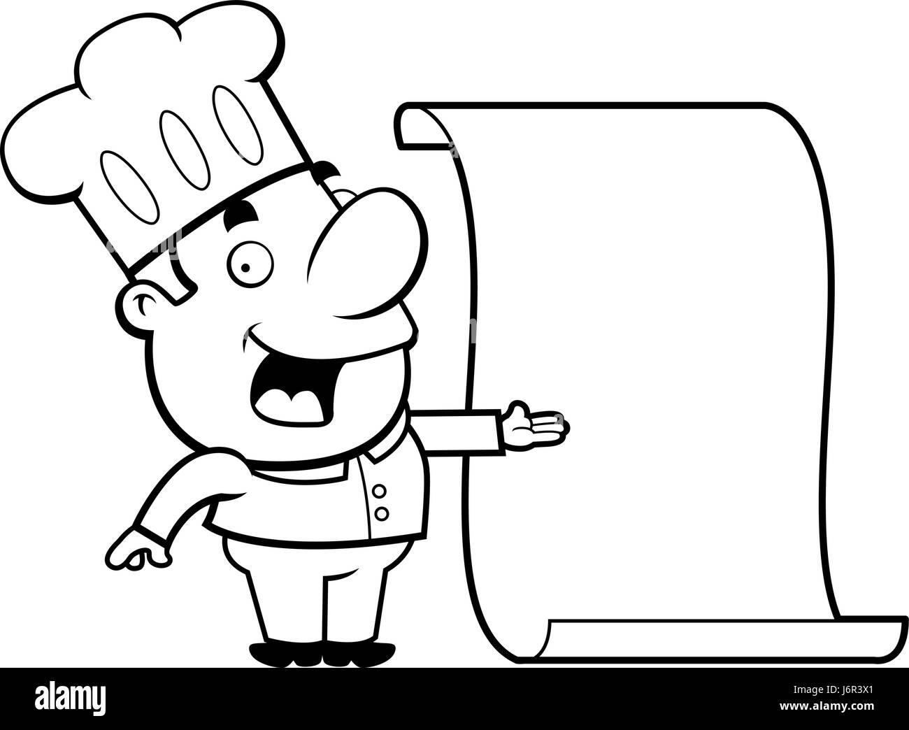 A happy cartoon chef with a menu Stock Vector Image & Art - Alamy