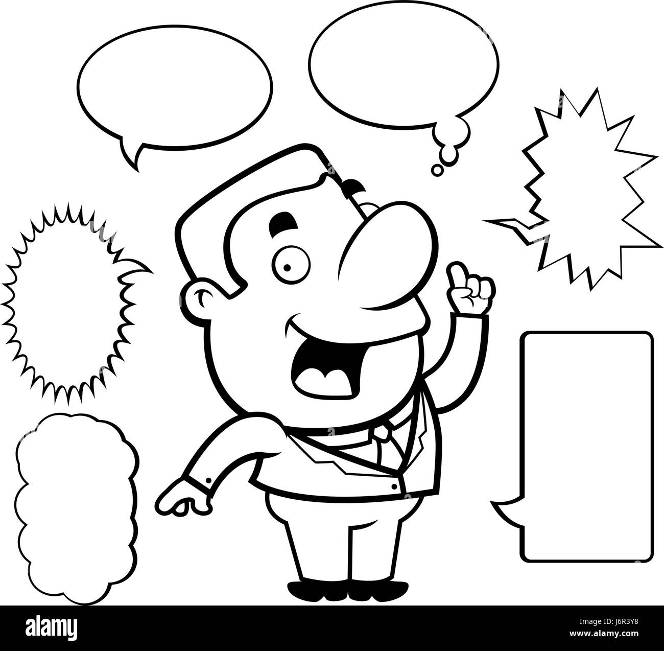 A happy cartoon businessman talking and smiling Stock Vector Image ...