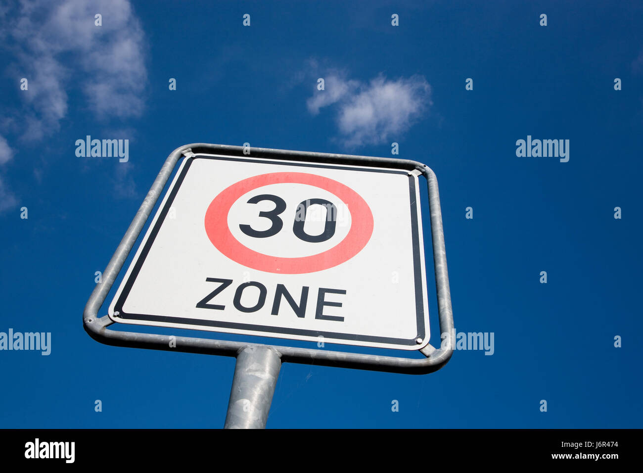 traffic sign zone 30 Stock Photo - Alamy