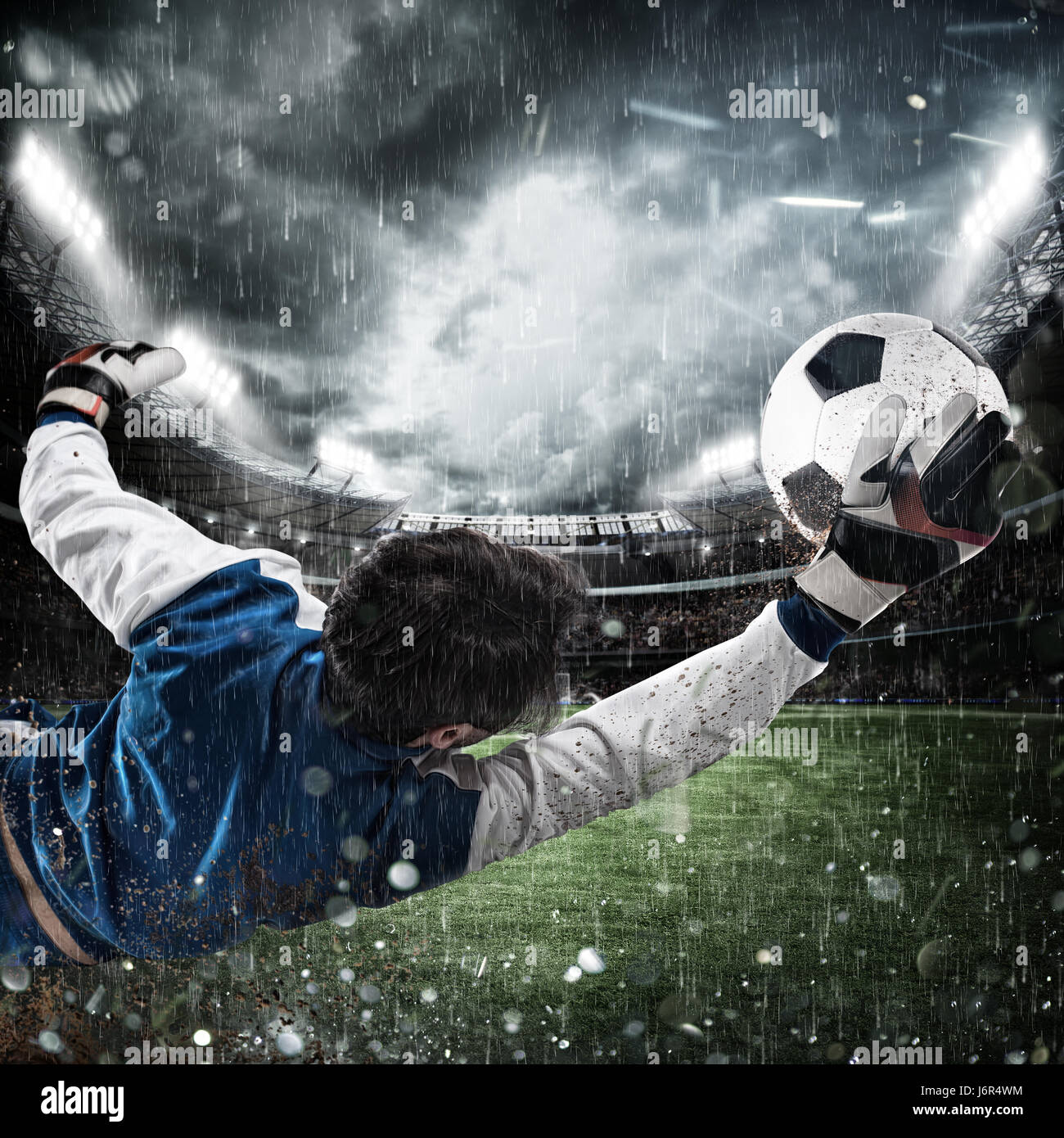 Football stadium rain hi-res stock photography and images - Alamy