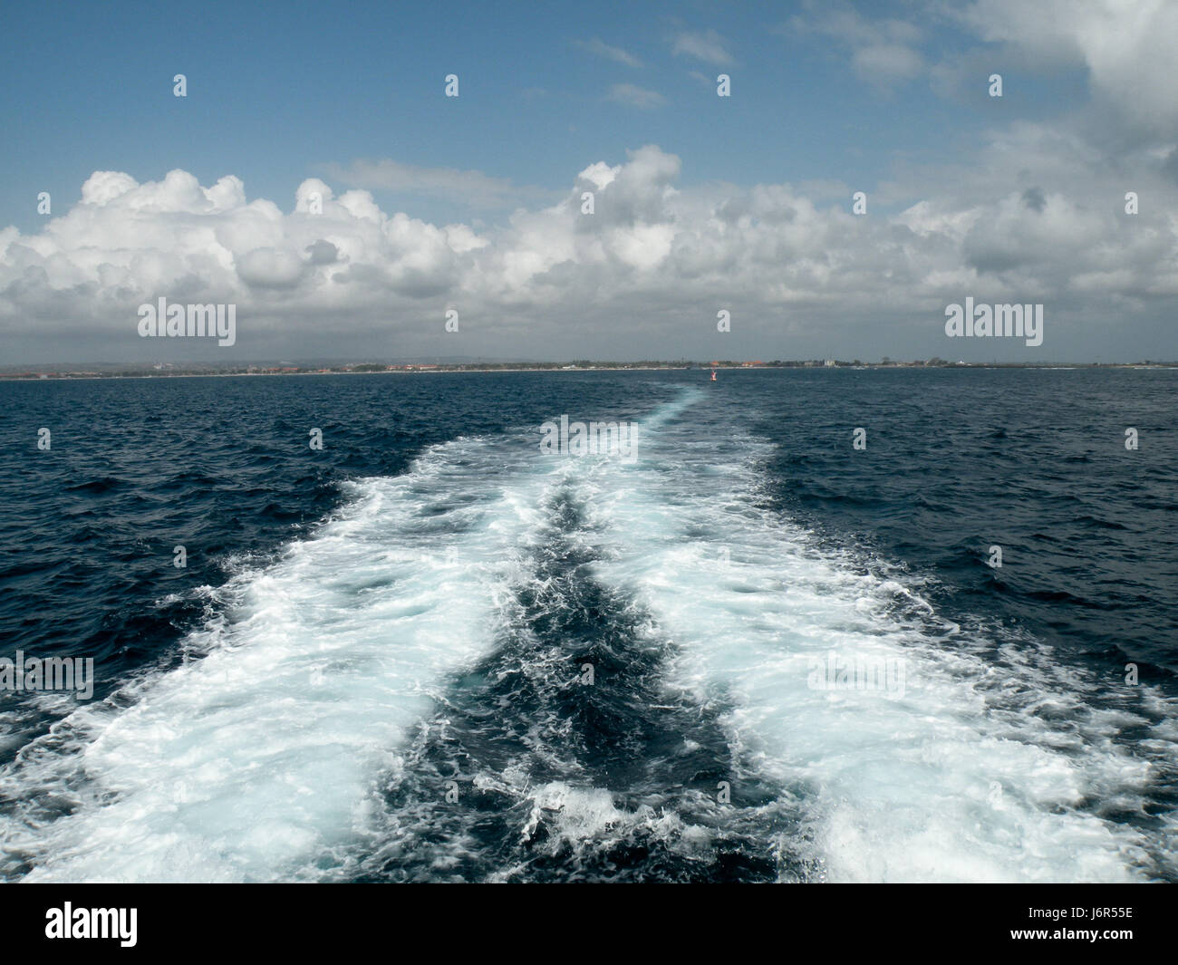 foam wake ship clouds firmament sky salt water sea ocean water sailing ...