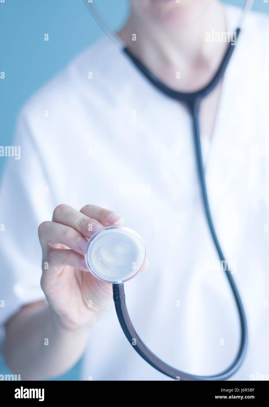 Doctors medical stethoscope heart rate monitoring equipment to listen ...