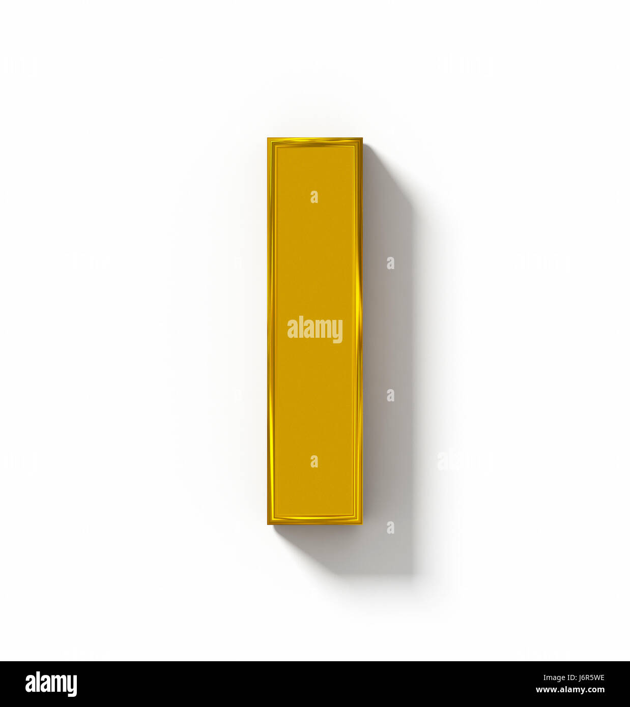 letter I 3D golden isolated on white with shadow - orthogonal ...