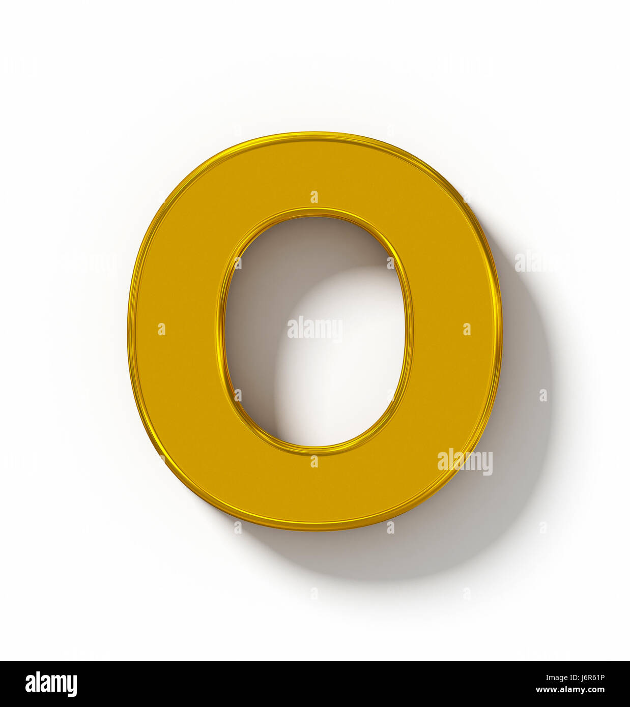 letter O 3D golden isolated on white with shadow - orthogonal ...