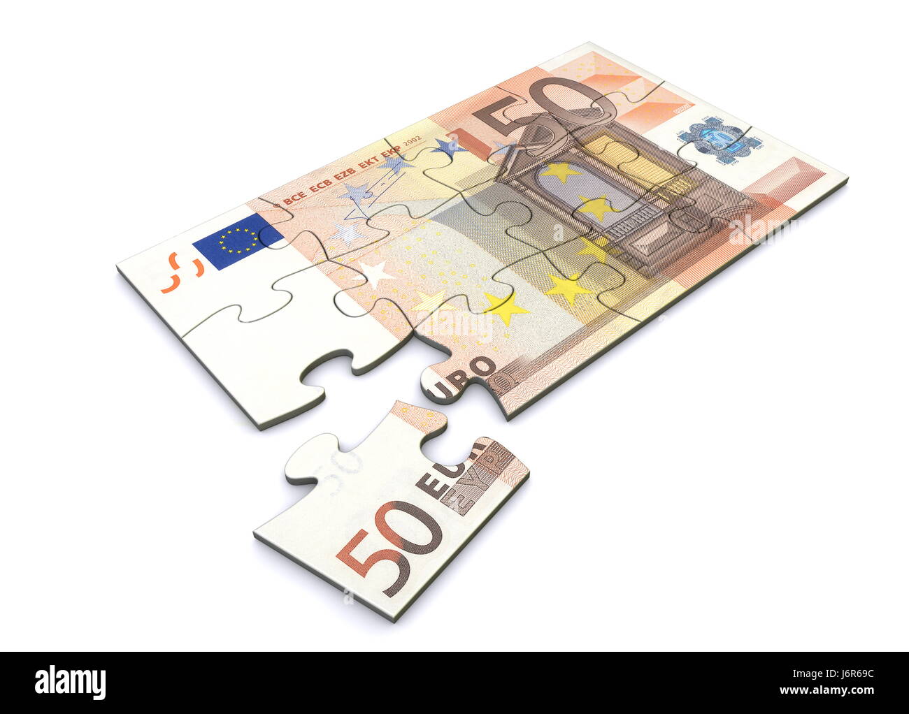 note memo currency euro fifty piece section segment part area separate ...