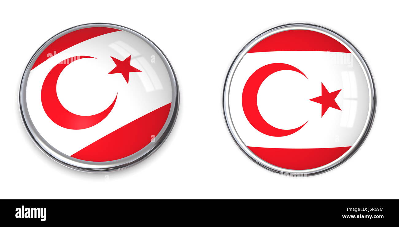 flag button banner north cyprus pin sticker stickers travel isolated ...