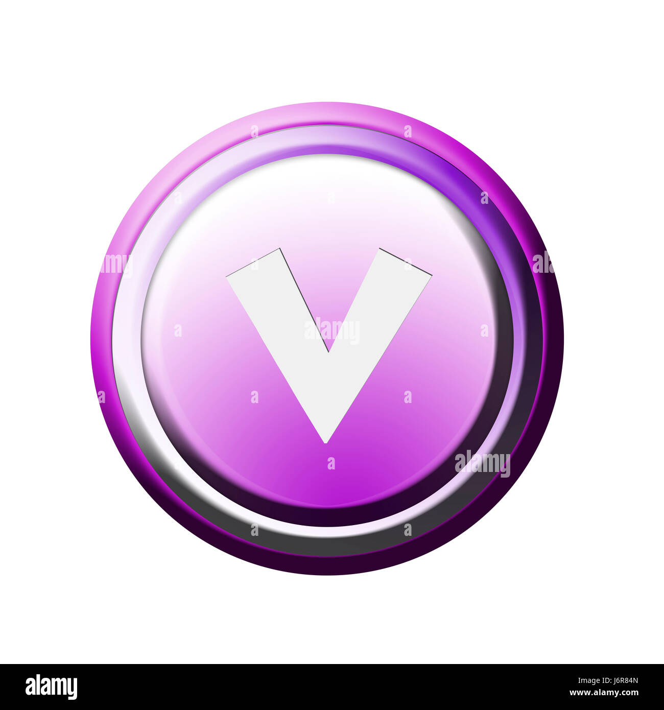 button with letter v Stock Photo - Alamy