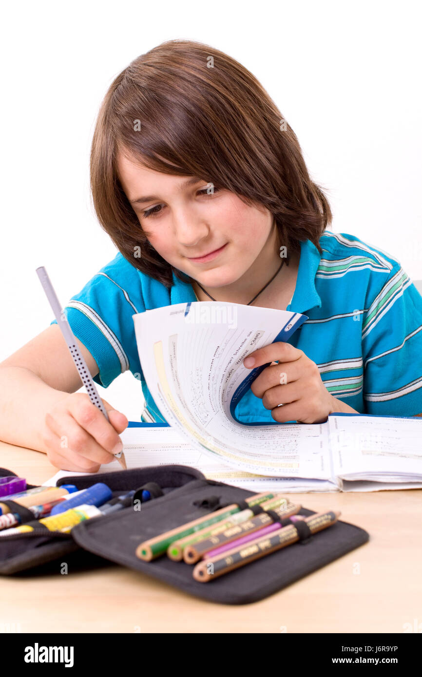 learn homework boost child green eyes hairs pupil learn long pencil pen ...