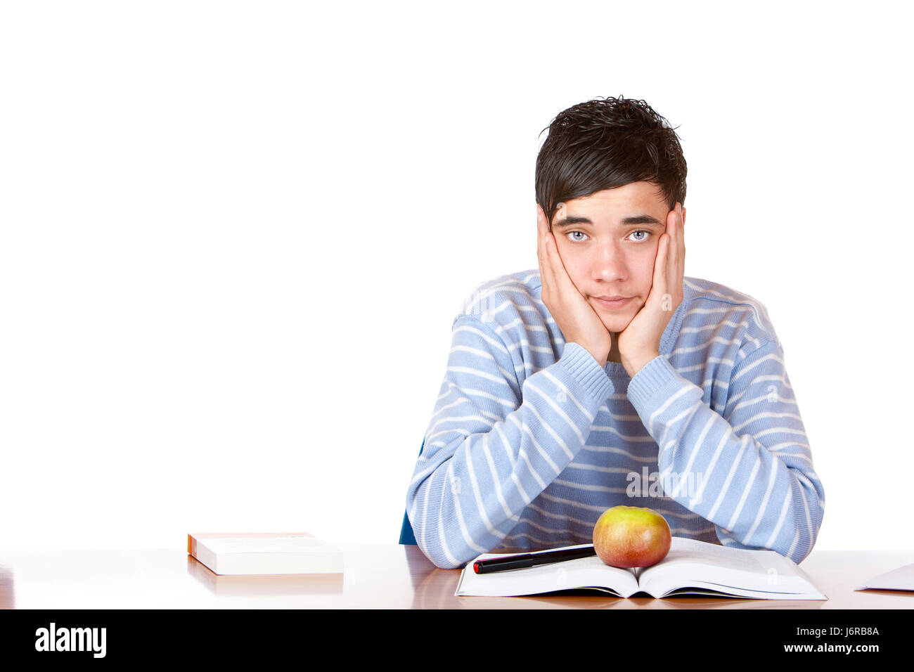 pupil learn dejected frustrated tired student homework study desk ...