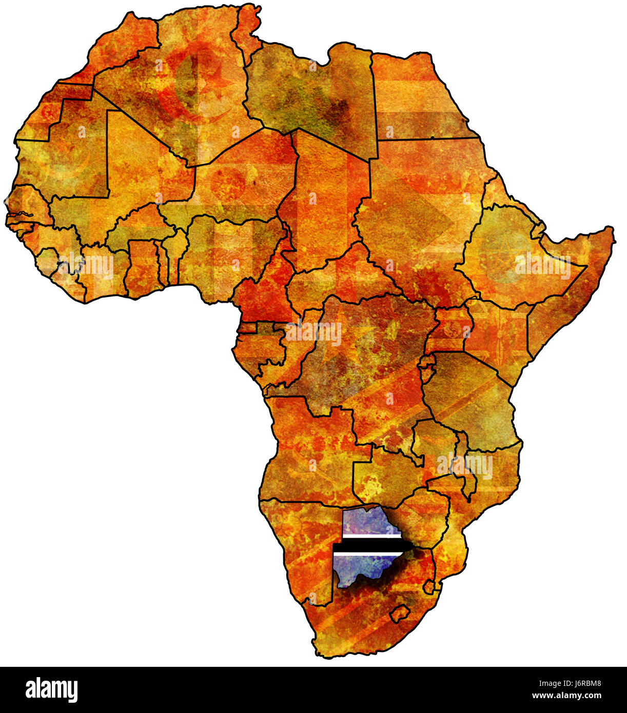 old flag of botswana Stock Photo - Alamy