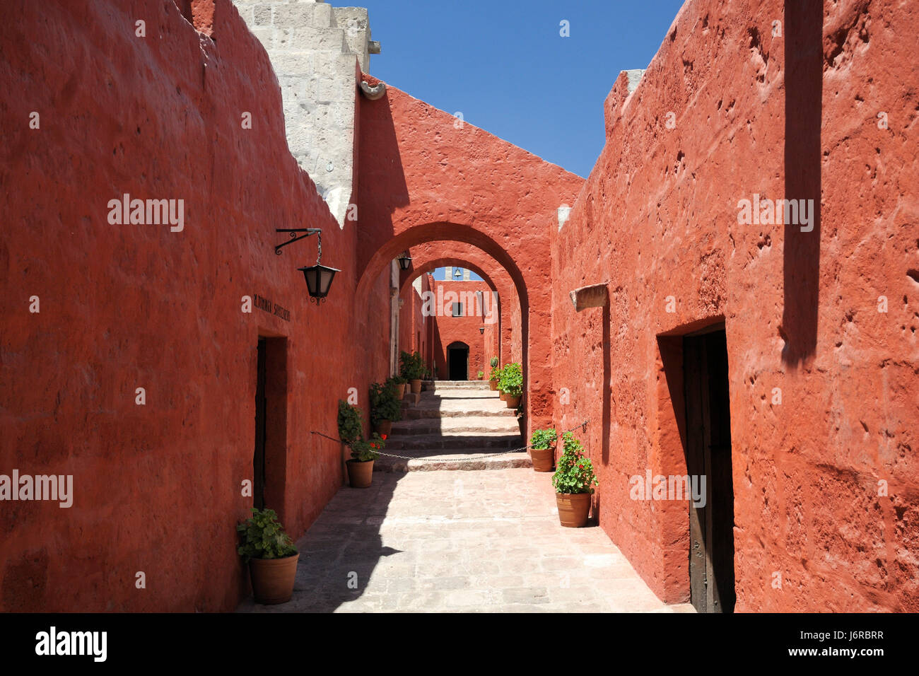 blue arc door wall monastery south america colour arcs peru convent ...