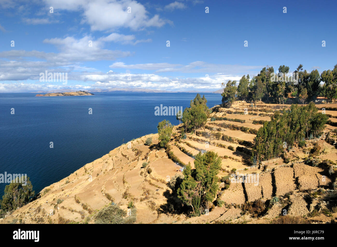 south america bolivia salt water sea ocean water isle island blue ...
