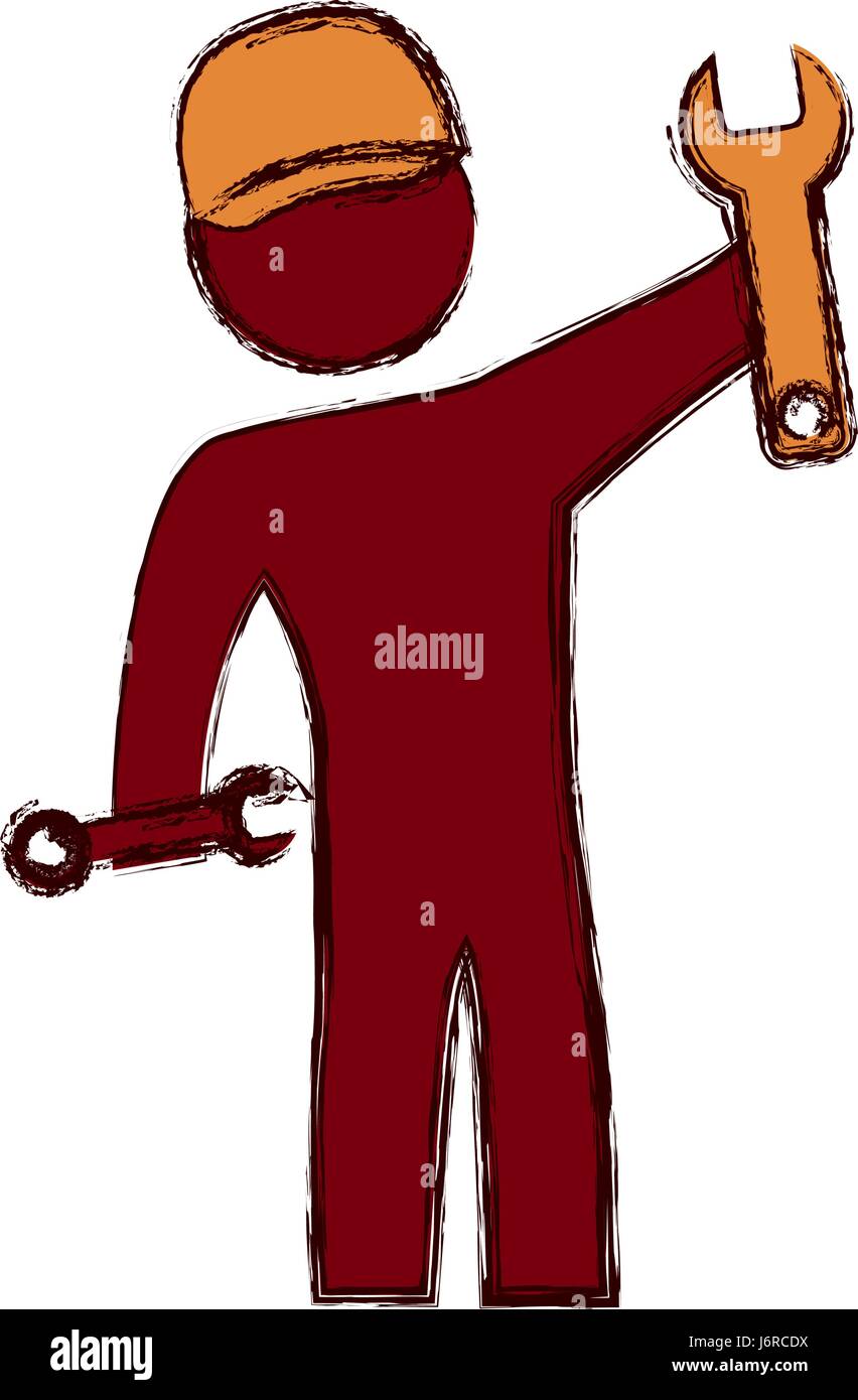 worker mechanic silhouette Stock Vector Image & Art - Alamy