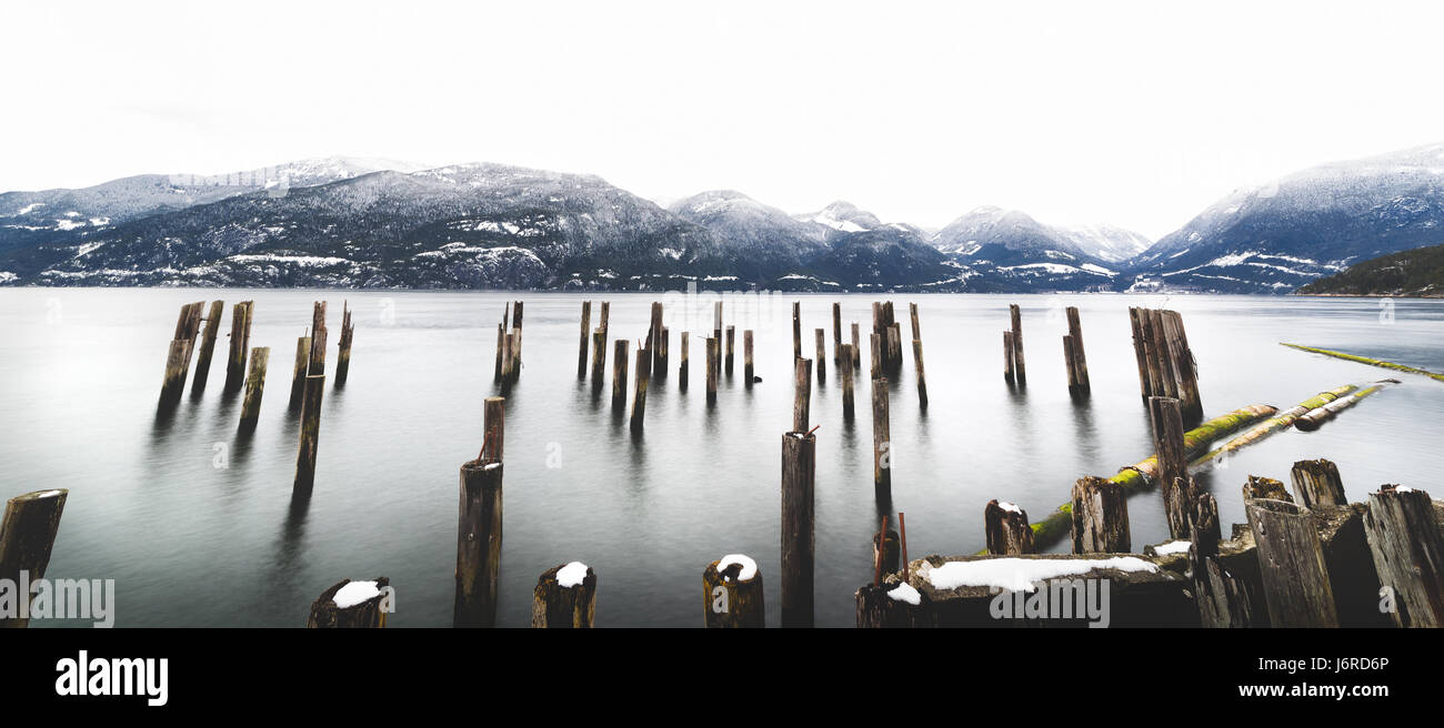 Old pier at Britannia Beach with Howe Sound in the background Stock ...