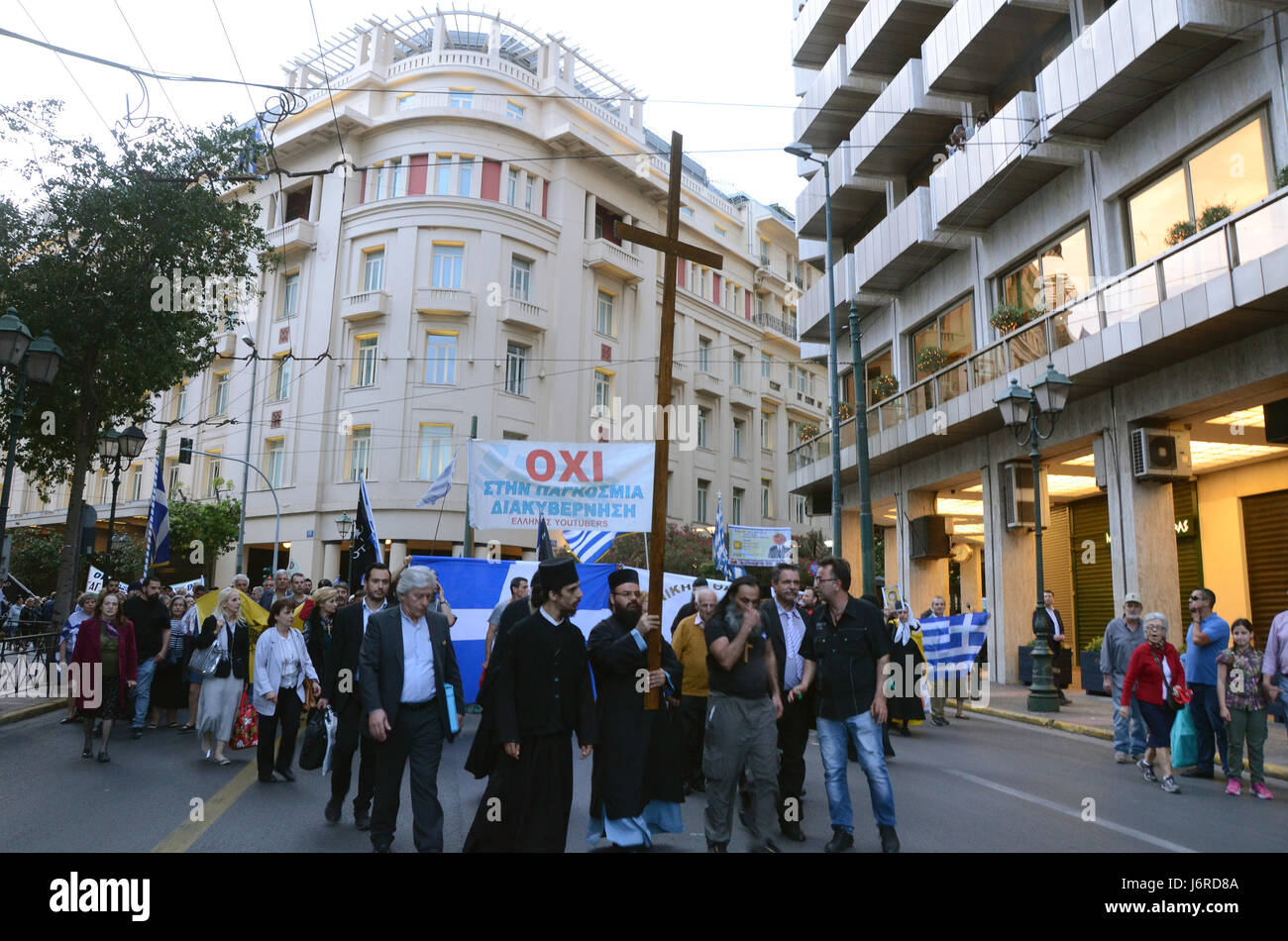 Greek Orthodox Christians demonstrate in Athens, against the new Greek ...