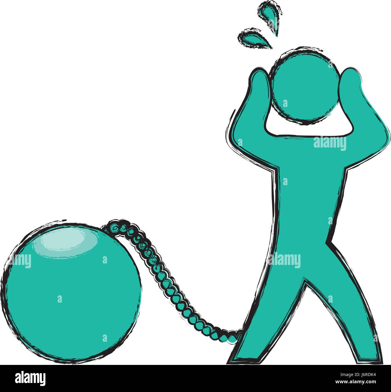 man silhouette chained Stock Vector Image & Art - Alamy